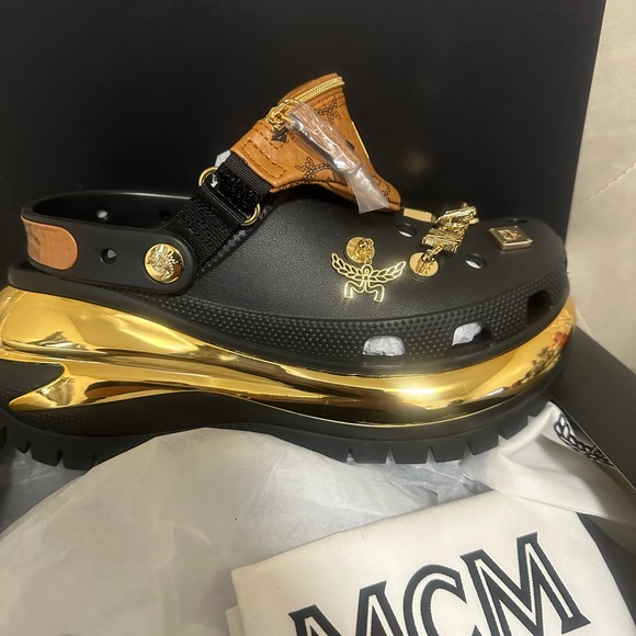 MCM | Shoes | Mcm X Crocs Mega Crush Clog W Belt Bag Black Women9 Men7 ...
